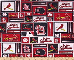 Cardinals MLB Box Design Red - Fabric Traditions MLB-6654B with Free ...
