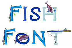 Fish Font by Concord Collections Home Format Fonts on EmbroideryDesigns ...
