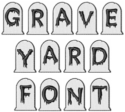 Graveyard Font by Embroidery Patterns on EmbroideryDesigns.com ...