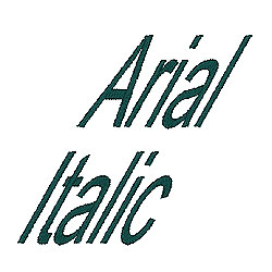 Arial Italic by Fireside Threads Home Format Fonts on EmbroideryDesigns ...