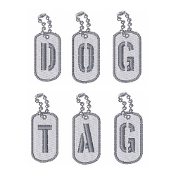 Dog Tag Font by Hopscotch on EmbroideryDesigns.com | EmbroideryDesigns.com
