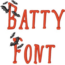 Batty Font by Hopscotch on EmbroideryDesigns.com | EmbroideryDesigns.com