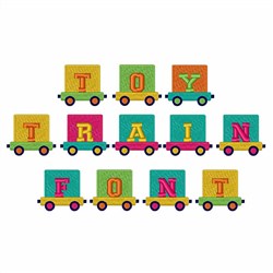Toy Train Font by Hopscotch Home Format Fonts on EmbroideryDesigns.com ...
