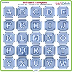 Embossed Monograms Font by Lindee G Creations on EmbroideryDesigns.com ...