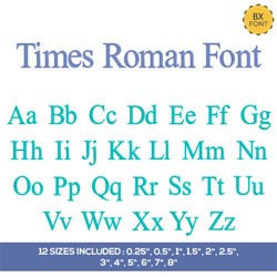 Times Roman - 12 Sizes Included Embrilliance by Maya Kreations on ...