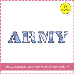 Army Font by Maya Kreations on EmbroideryDesigns.com ...