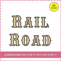 Rail Road Font by Maya Kreations on EmbroideryDesigns.com ...