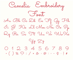 Camelia Font by Maya Kreations on EmbroideryDesigns.com ...