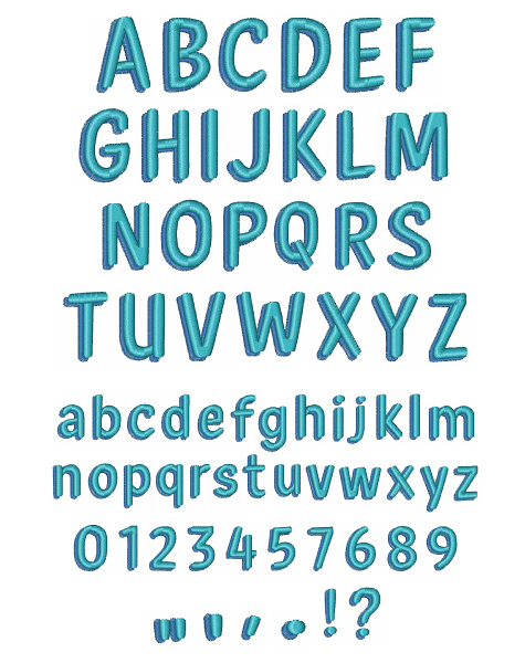 2 Color Embroidery Font Images