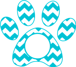 Chevron Paw Print Monogram SVG cut file at EmbroideryDesigns.com ...