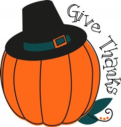 Give Thanks Pumpkin print art print art at EmbroideryDesigns.com ...