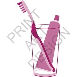 Toothbrush & Toothpaste print art print art at EmbroideryDesigns.com ...