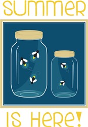 Fireflies Mason Jar print art print art at EmbroideryDesigns.com ...