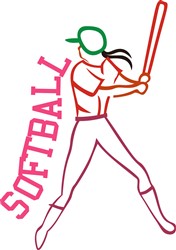 Softball Batter print art Outlines print art at EmbroideryDesigns.com ...