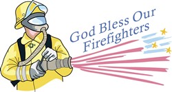 GOD BLESS FIREFIGHTERS print art print art at EmbroideryDesigns.com ...