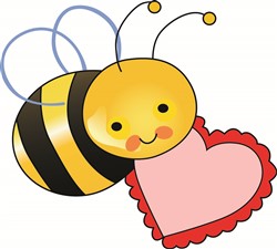 BEE WITH HEART print art print art at EmbroideryDesigns.com ...