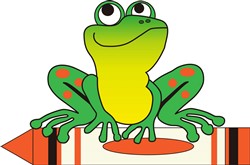 FROG ON CRAYON print art print art at EmbroideryDesigns.com ...