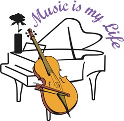 MUSIC IS MY LIFE print art print art at EmbroideryDesigns.com ...