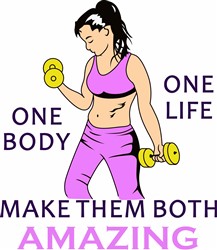 ONE BODY ONE LIFE print art print art at EmbroideryDesigns.com ...