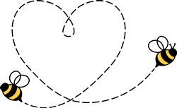 Bumble Bee Heart SVG cut file at EmbroideryDesigns.com ...