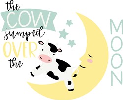 Cow Jumped Over Moon print art print art at EmbroideryDesigns.com ...