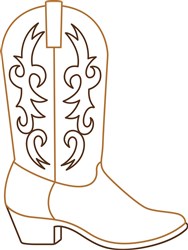 Cowboy Boot Outline print art print art at EmbroideryDesigns.com ...