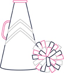 Cheerleader Outline print art print art at EmbroideryDesigns.com ...