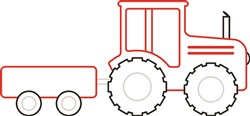 Farm Tractor Outline print art print art at EmbroideryDesigns.com ...