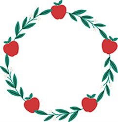 Apple Wreath print art print art at EmbroideryDesigns.com ...