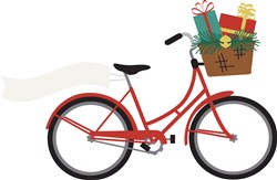 Christmas Bicycle print art print art at EmbroideryDesigns.com ...