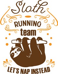 Sloth running team SVG cut file at EmbroideryDesigns.com ...