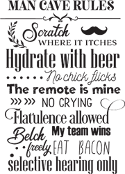 Man Cave Rules SVG cut file at EmbroideryDesigns.com ...