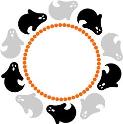 Halloween Ghost Circle Frame SVG cut file at EmbroideryDesigns.com ...