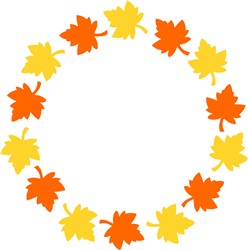 Fall Leaves Circle Frame SVG cut file at EmbroideryDesigns.com ...
