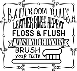 Bathroom Rules Sign SVG cut file at EmbroideryDesigns.com ...