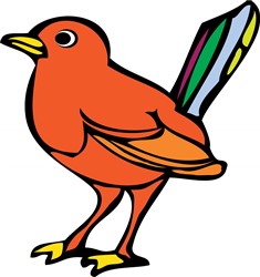 Colorful Bird print art print art at EmbroideryDesigns.com ...