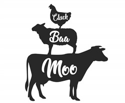 Cluck Baa Moo SVG cut file at EmbroideryDesigns.com | EmbroideryDesigns.com