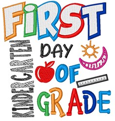 First Day Of Kindergarten Embroidery Design | EmbroideryDesigns.com