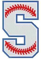 Baseball Number 5 Embroidery Design | EmbroideryDesigns.com