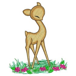 Adorable Fawn Embroidery Design | EmbroideryDesigns.com