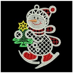 FSL Snowman & Tree Embroidery Design | EmbroideryDesigns.com