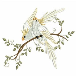 Crested Cockatoos Embroidery Design | EmbroideryDesigns.com