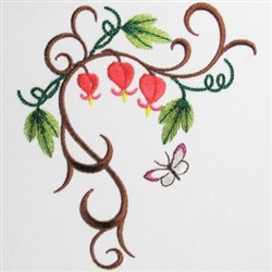 Bleeding Hearts Embroidery Design | EmbroideryDesigns.com