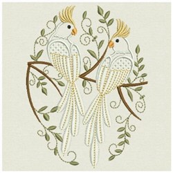 Crested Cockatoos Embroidery Design | EmbroideryDesigns.com