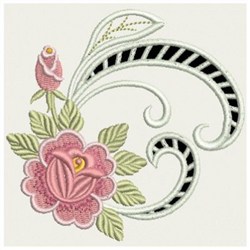 Heirloom Rose Cutwork Embroidery Design | EmbroideryDesigns.com