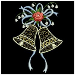 Wedding Bells Motif Embroidery Design | EmbroideryDesigns.com