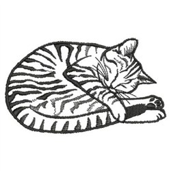 Cat Nap Embroidery Design | EmbroideryDesigns.com