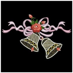 Rose Wedding Bells Embroidery Design | EmbroideryDesigns.com