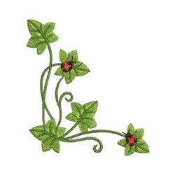 Corner Ivy Embroidery Design | EmbroideryDesigns.com