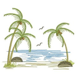 Tropical Scene Embroidery Design | EmbroideryDesigns.com